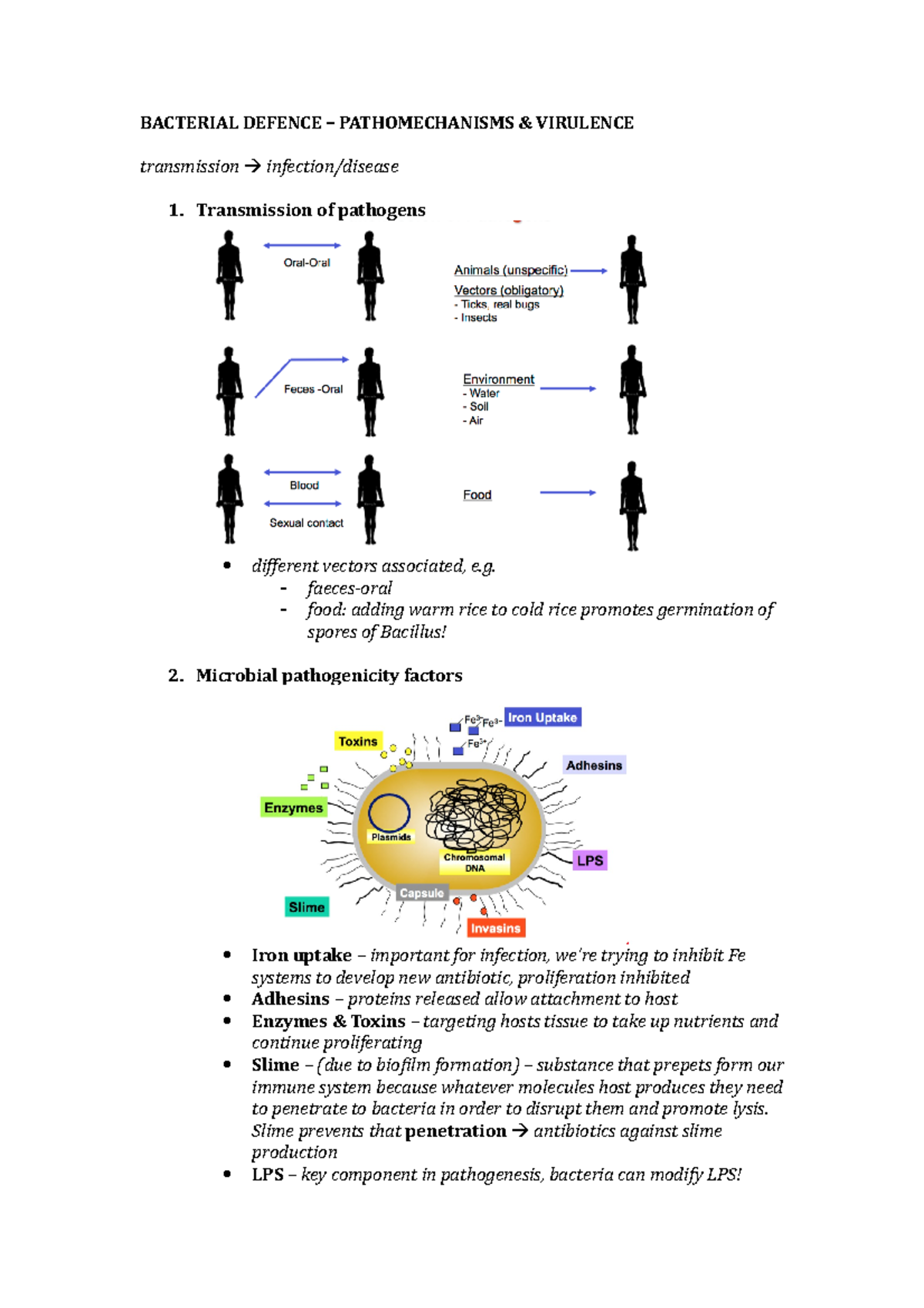 Bacterial defence - Lecture notes Immunity and bacteria - BACTERIAL ...