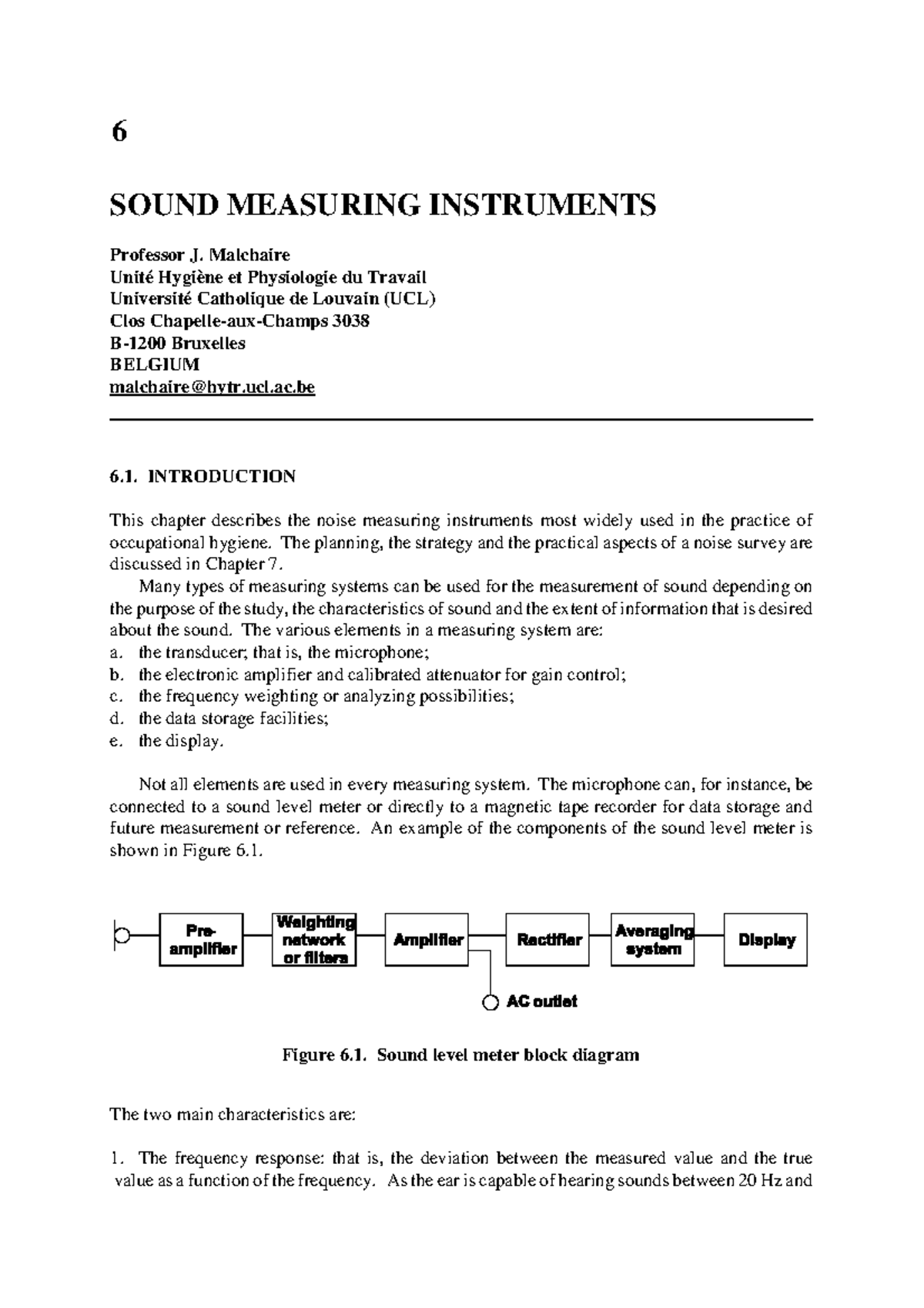 Measuringinstrument - notes - Figure 6. Sound level meter block diagram ...