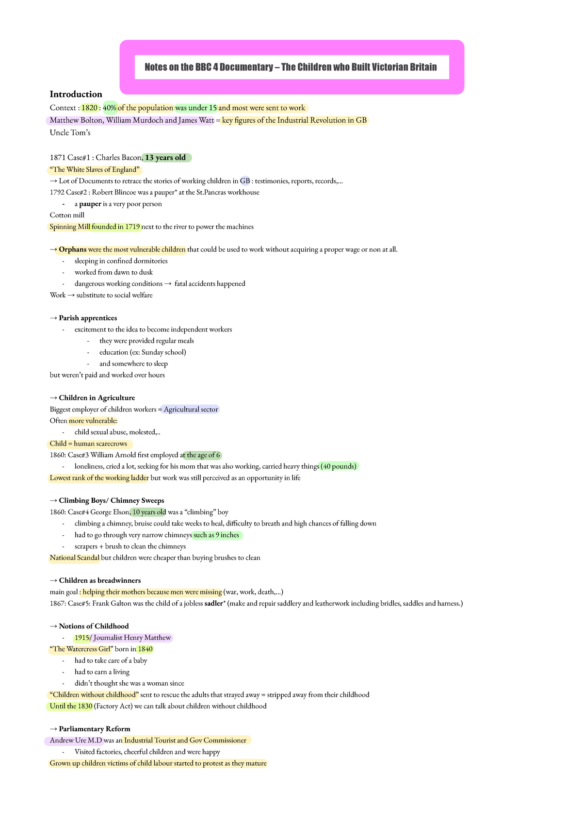 CH5 - Child Labour - Notes on the BBC 4 Documentary – The Children who ...