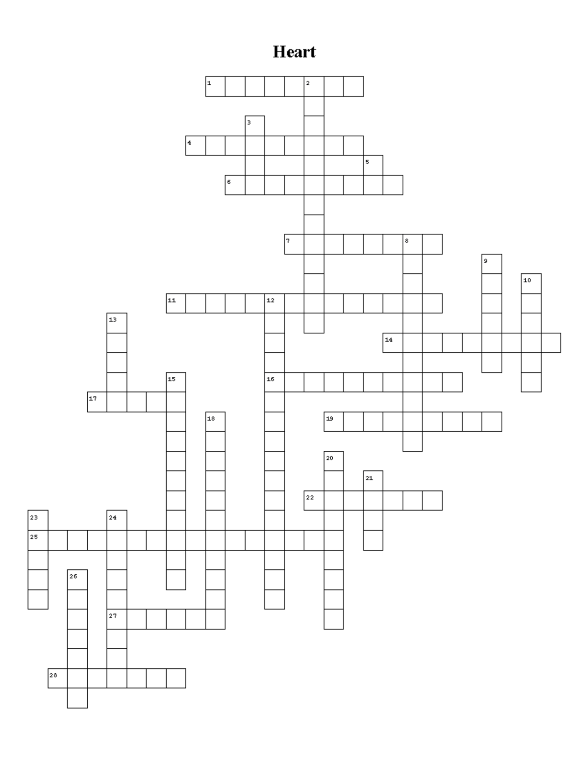 Cardiovascular Crossword Puzzle - Heart - - Studocu