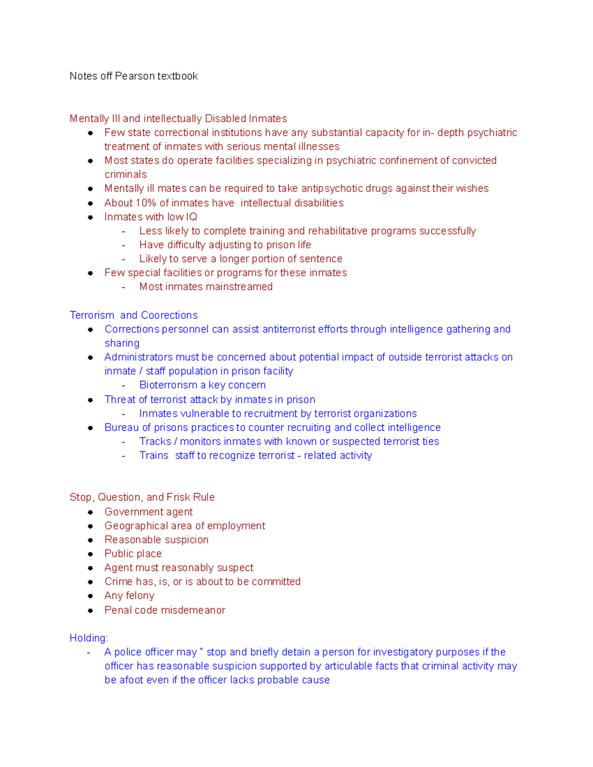 Criminal justice 2 - in person power point Pearson lecture notes ...