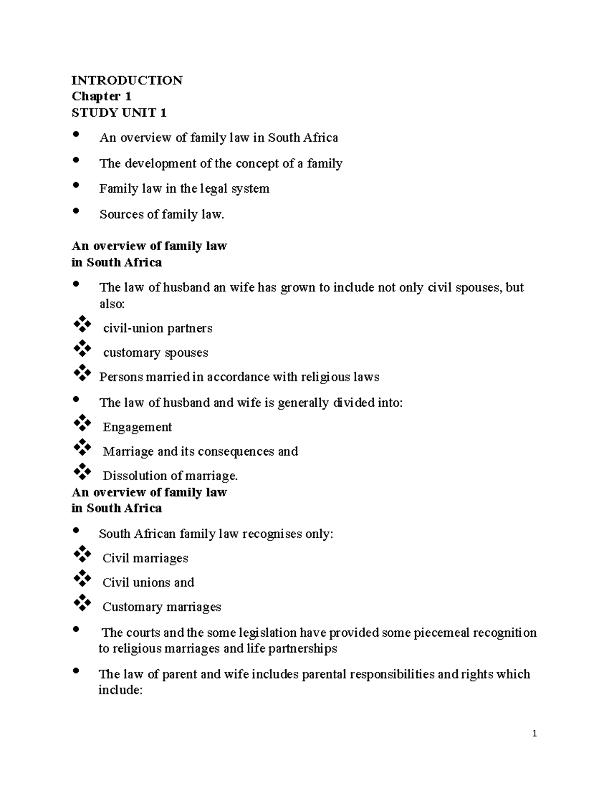 FAM 121-Study Unit 1 - study unit 1 - INTRODUCTION Chapter 1 STUDY UNIT ...