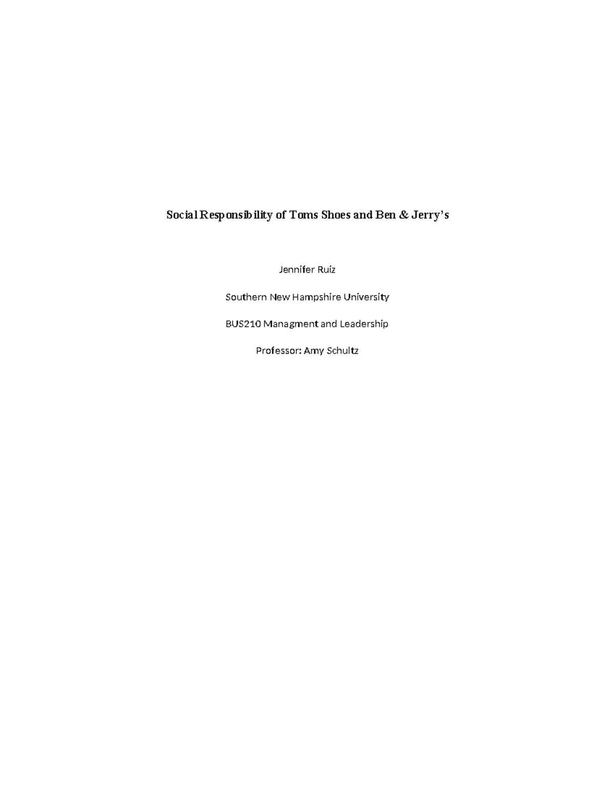 BUS210 Module 5-3 assignment Socially Responsible Practice ...