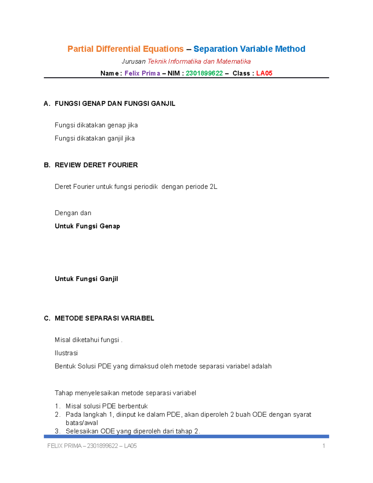 [M-4] Partial Differential Equations - Separation Variable Method - Partial Differential ...