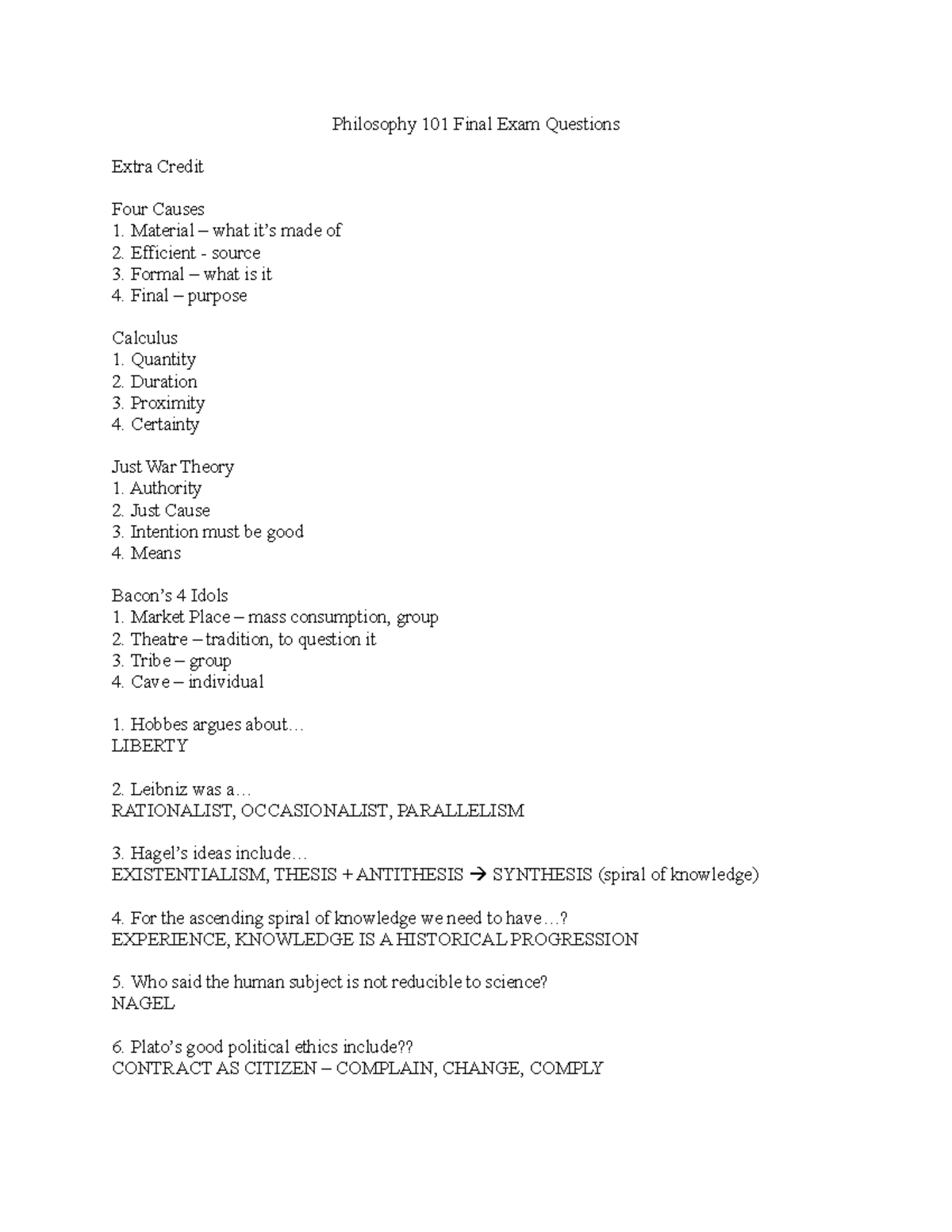 PHL 101 Review Final - Lecture notes Everything you need to know ...