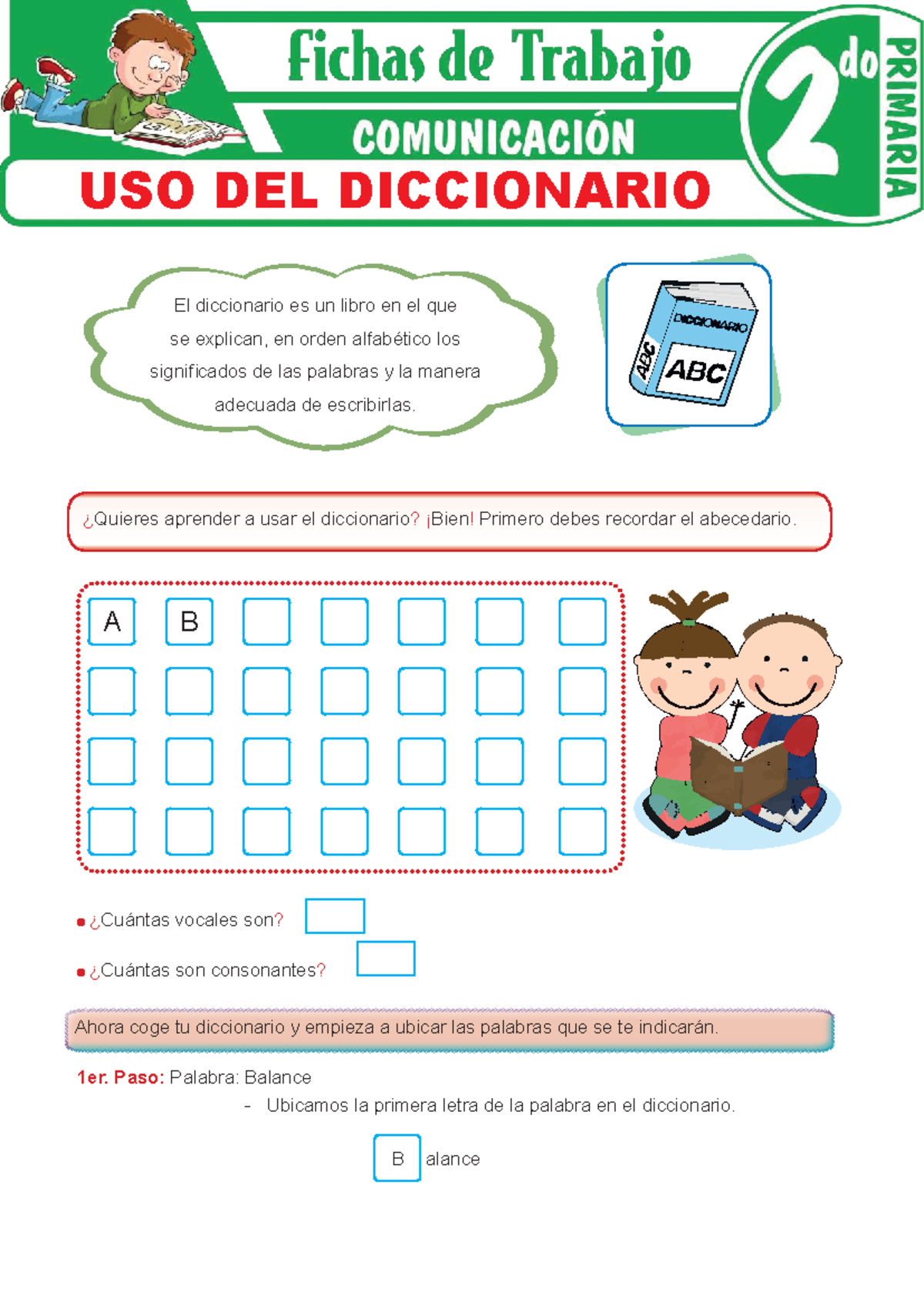 Uso del diccionario para Segundo Grado de Primeria - El diccionario es ...