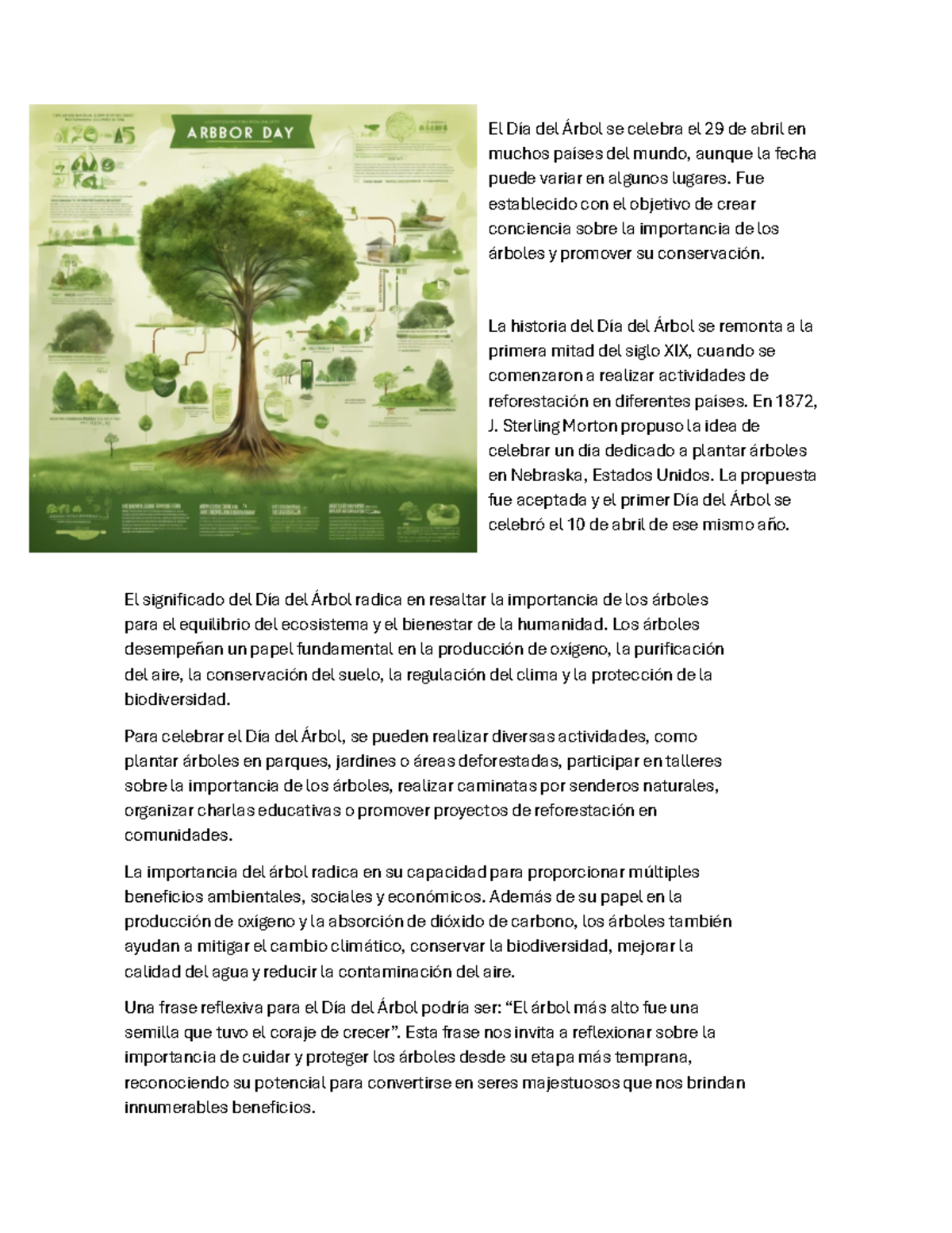 Día del árbol - Recurso didáctico día del árbol, información ...