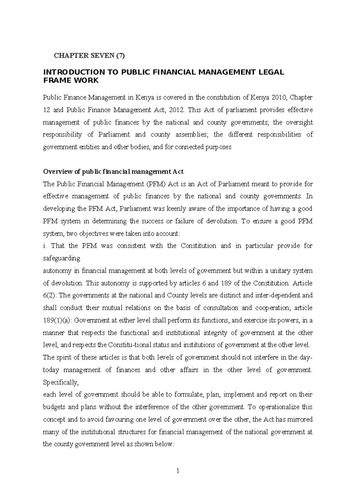 BFIN 333- County AND National Government 2023- Topic 7 & 8 - CHAPTER ...