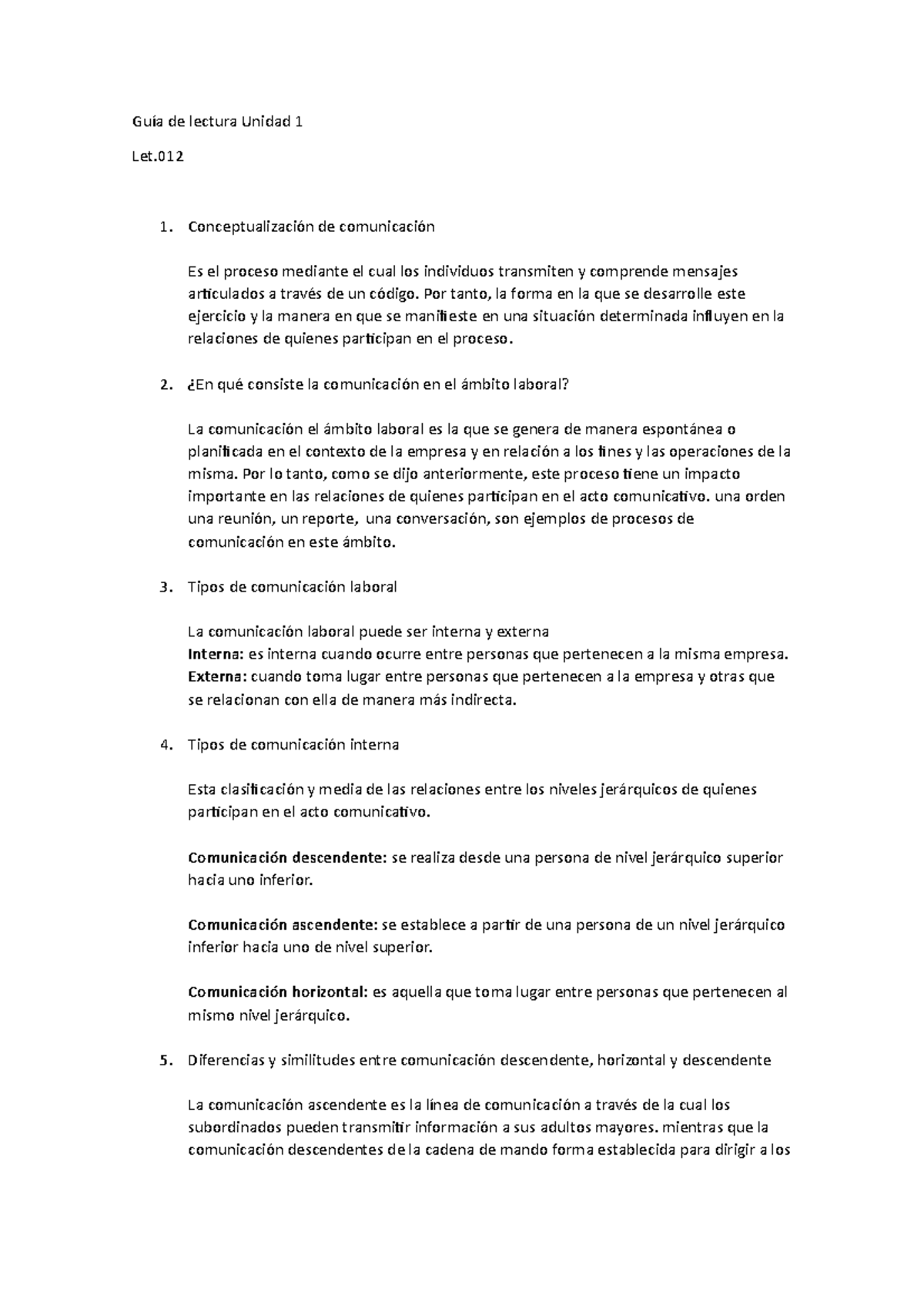 Copia de Guía de lectura Unidad 1 let. 012 - Guía de lectura Unidad 1 ...