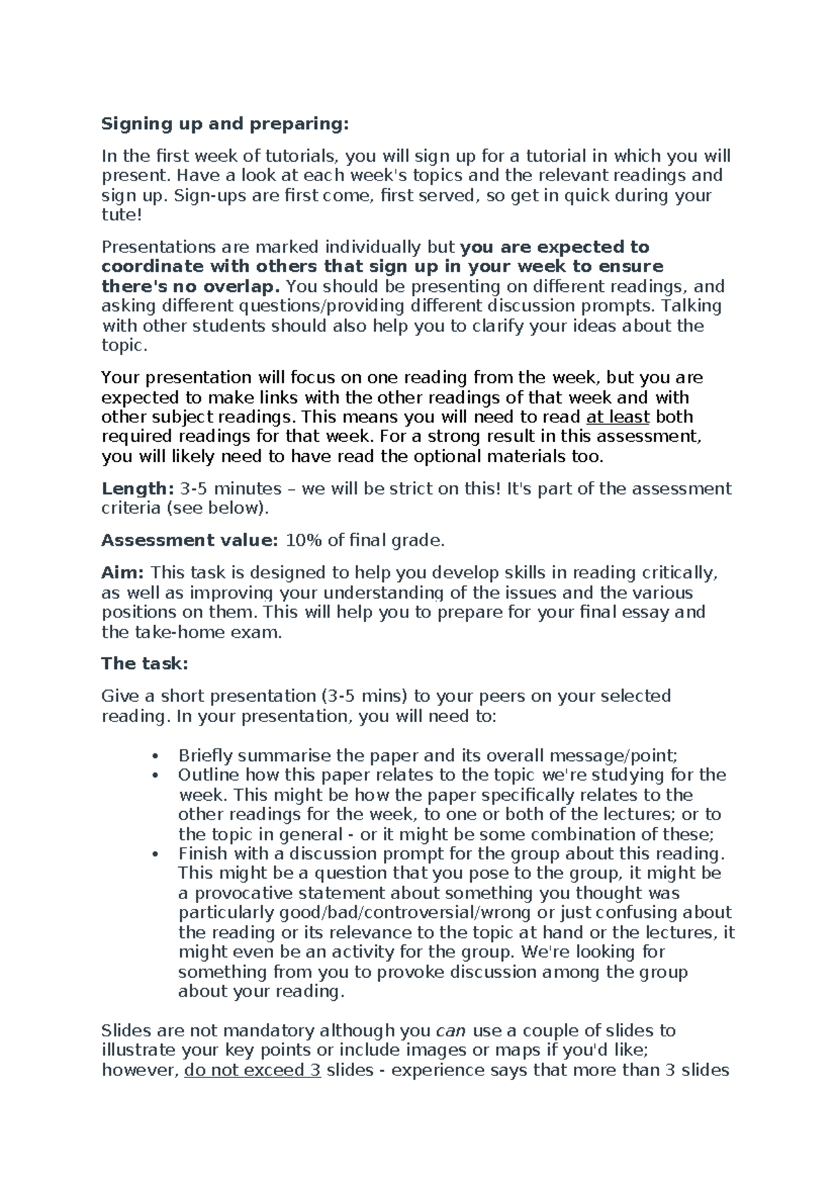 GEOG2000 3 Tute presentation - Signing up and preparing: In the first ...