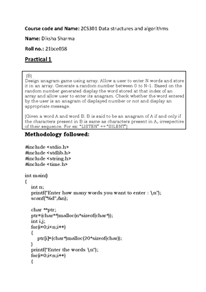 Algorithms - Data Structures and Algorithm - Studocu