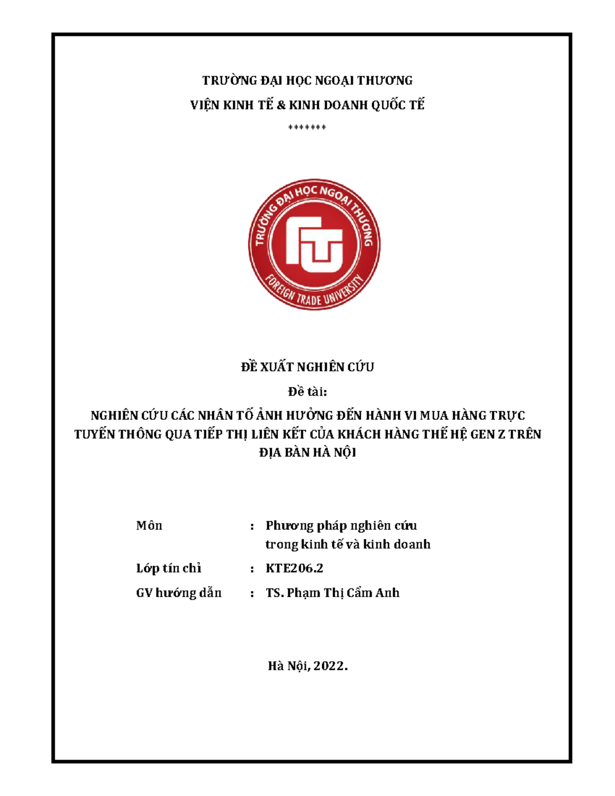 PPNC - PPNC - TRƯỜNG ĐẠI HỌC NGOẠI THƯƠNG VIỆN KINH TẾ & KINH DOANH ...