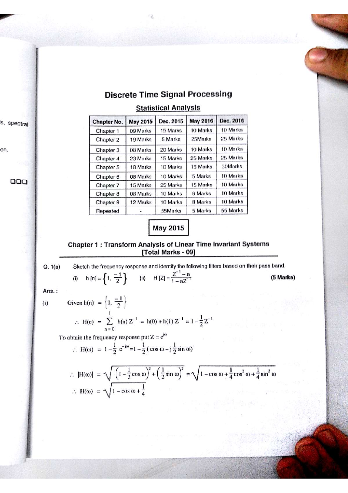 Dtsp easy solution of questions - Digital Signal Processing - Studocu