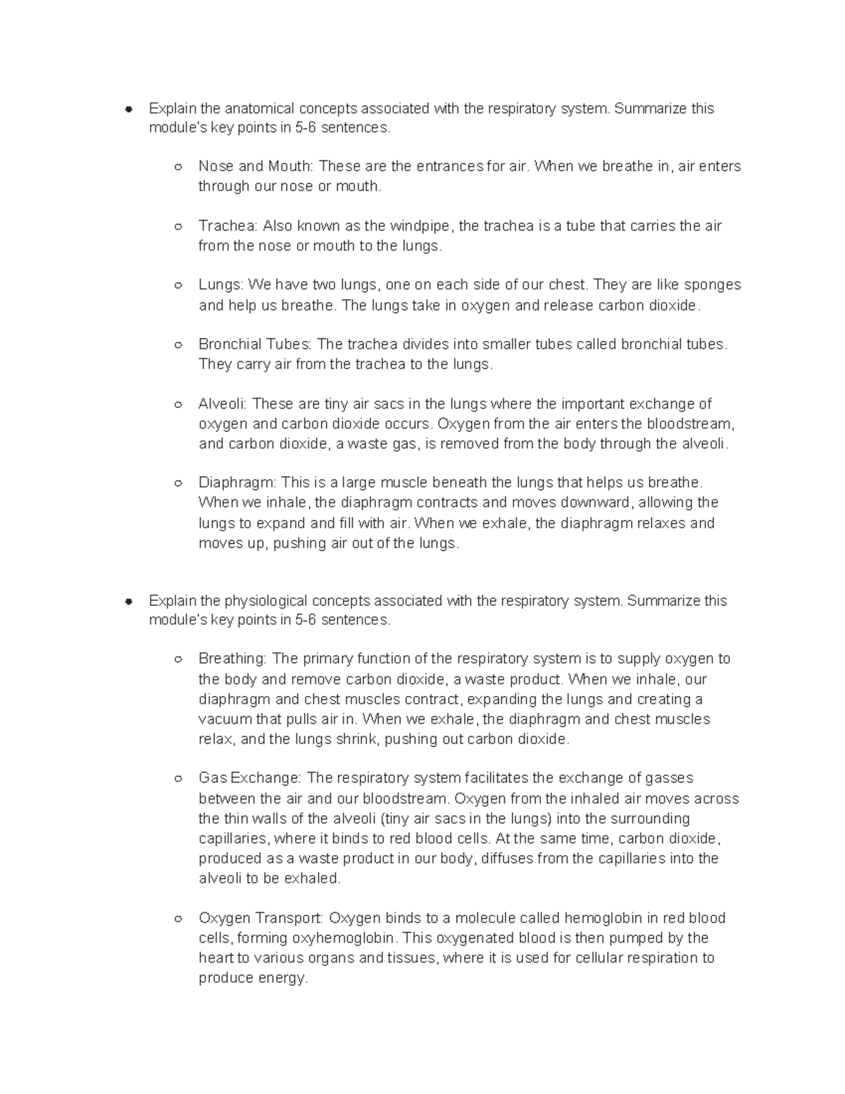 A+P II Module 5 Reflection Assignment - Explain the anatomical concepts associated with the ...