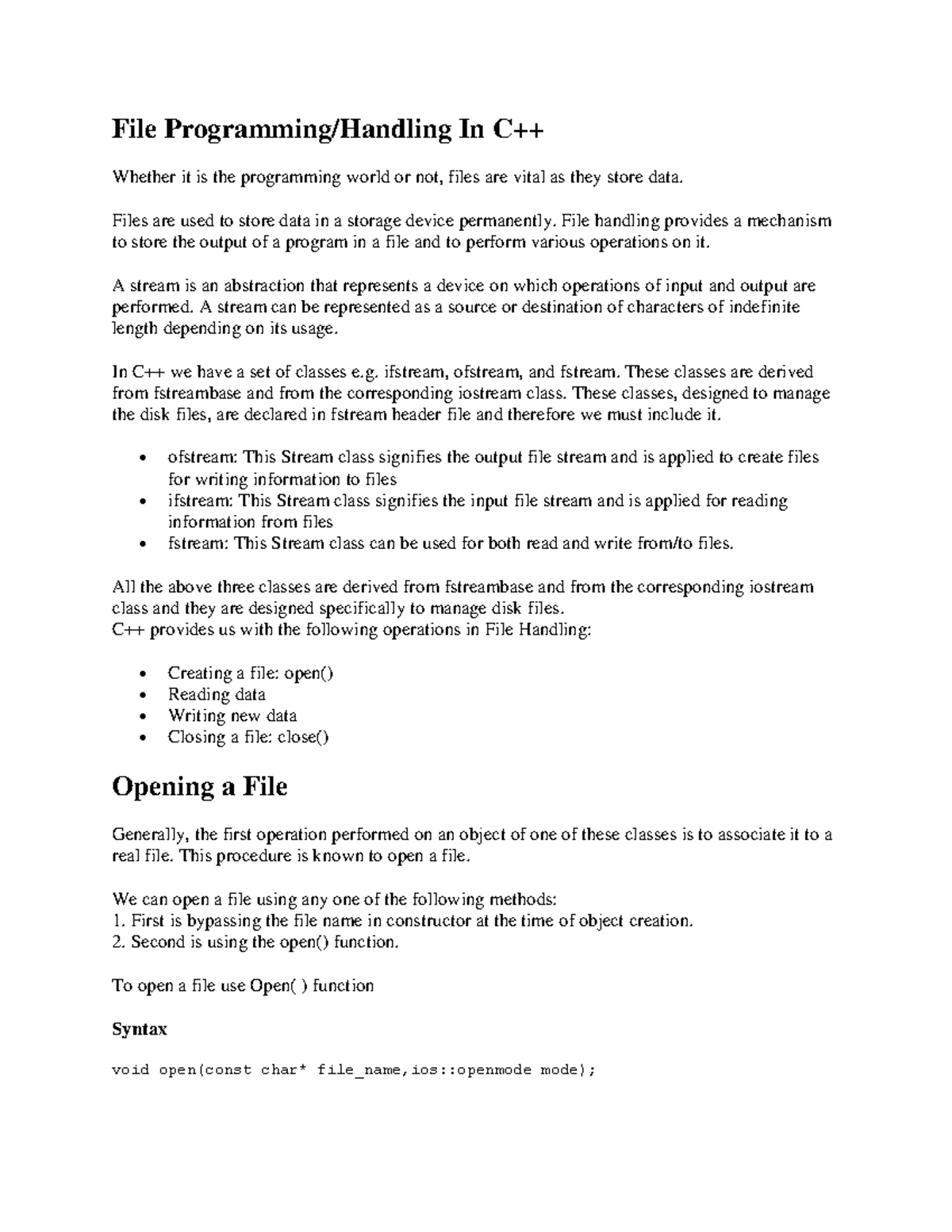 Files programming - Enjoy - diploma ict - Studocu