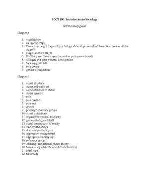 Chapter 3 Sociology Notes - Culture - Is the knowledge, language ...