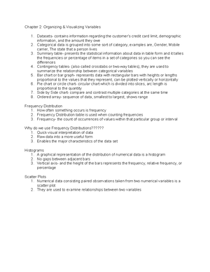 Stats notes - Chapter one: -Introduction to stats -Variables types ...