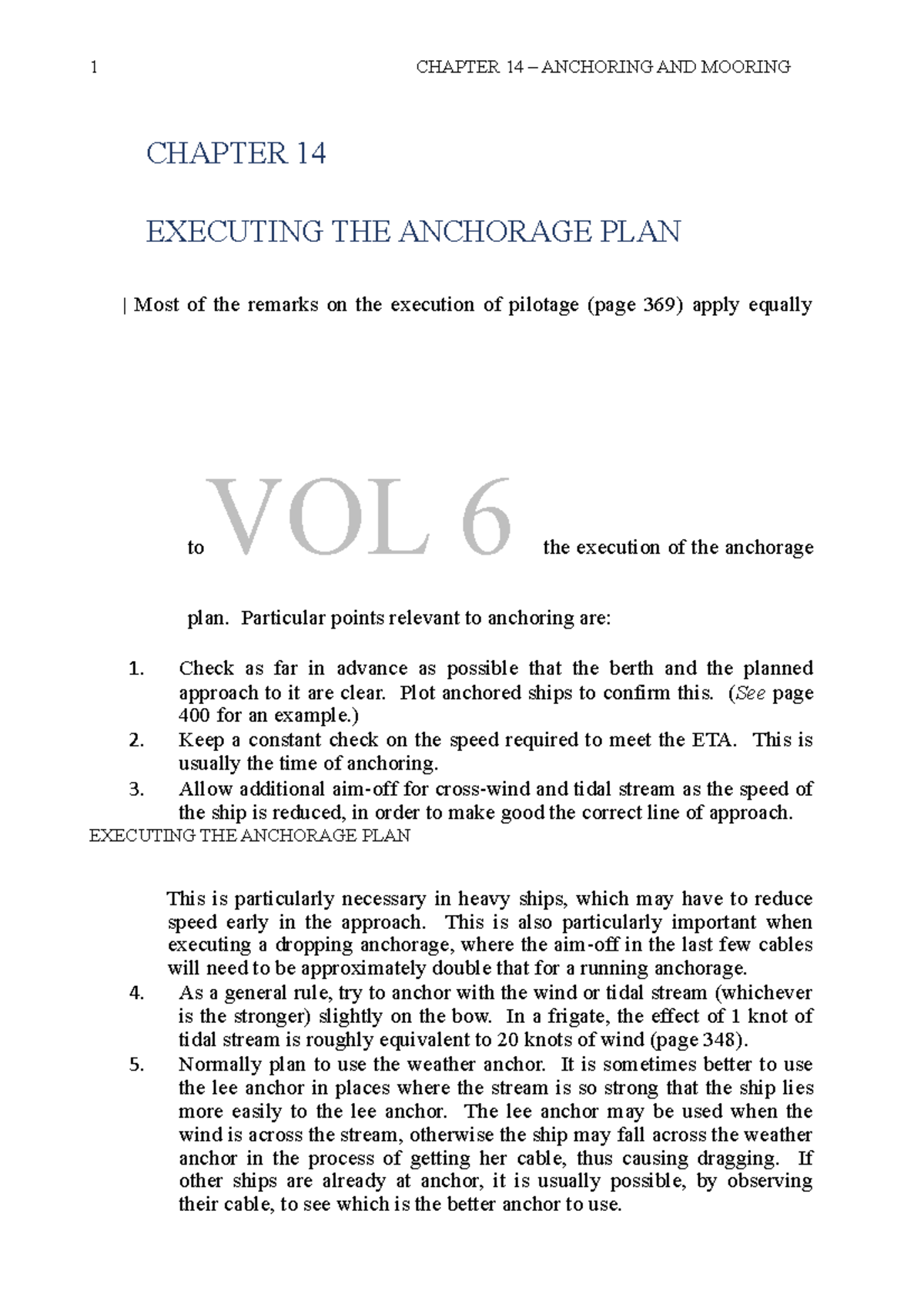 Chapter 14 Anchors ( Executing THE Anchorage PLAN) - 1 CHAPTER 14 ...