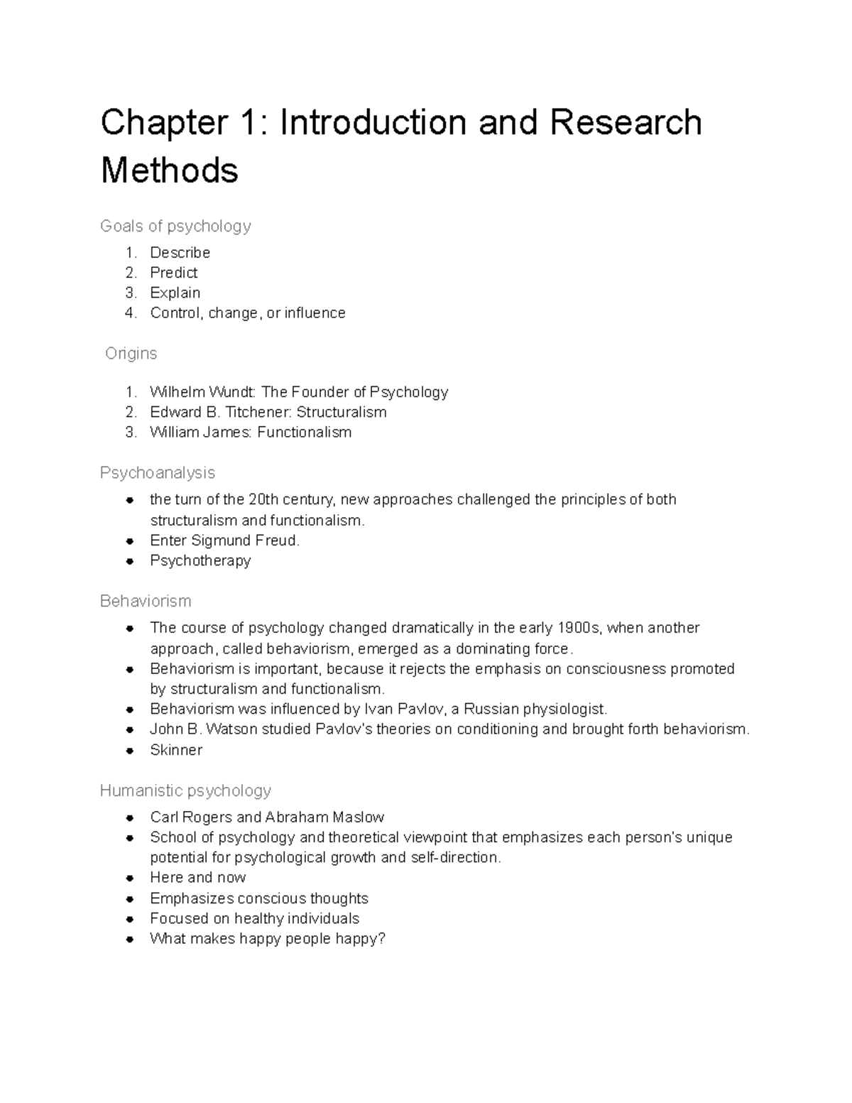 Chapter 1 Introduction and Research Methods - Titchener: Structuralism ...