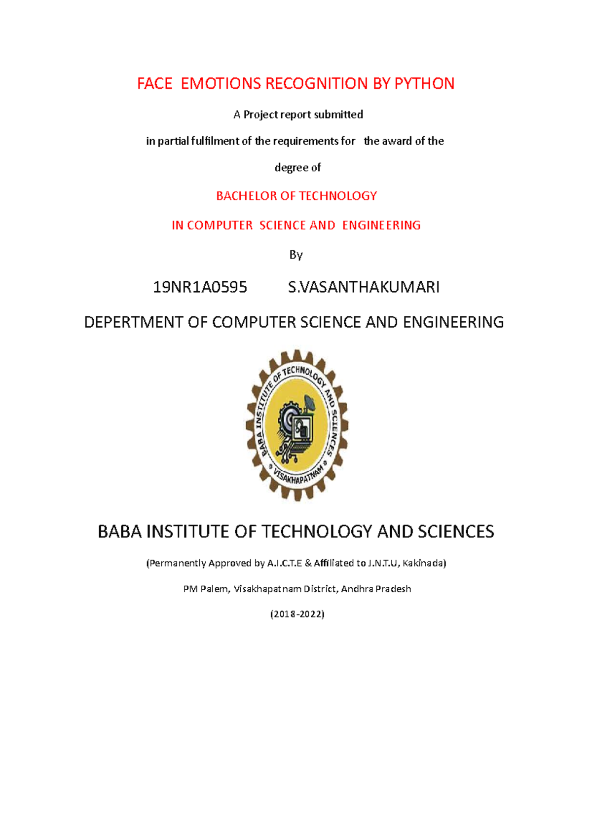FACE Emotion Recognition Using Python Project 19NR1AO595 - FACE EMOTIONS RECOGNITION BY PYTHON A ...