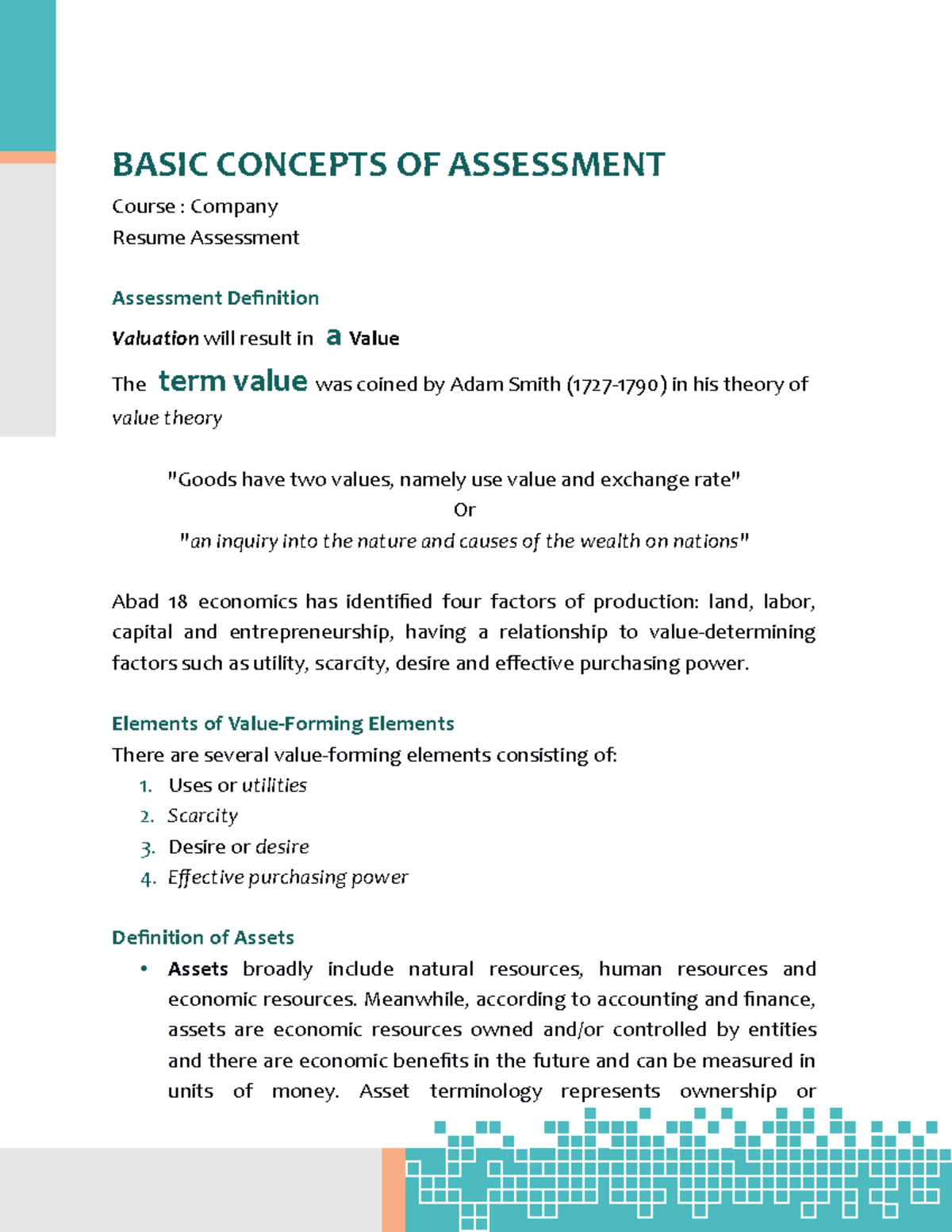 Basic Concepts OF Assessment - BASIC CONCEPTS OF ASSESSMENT Course ...