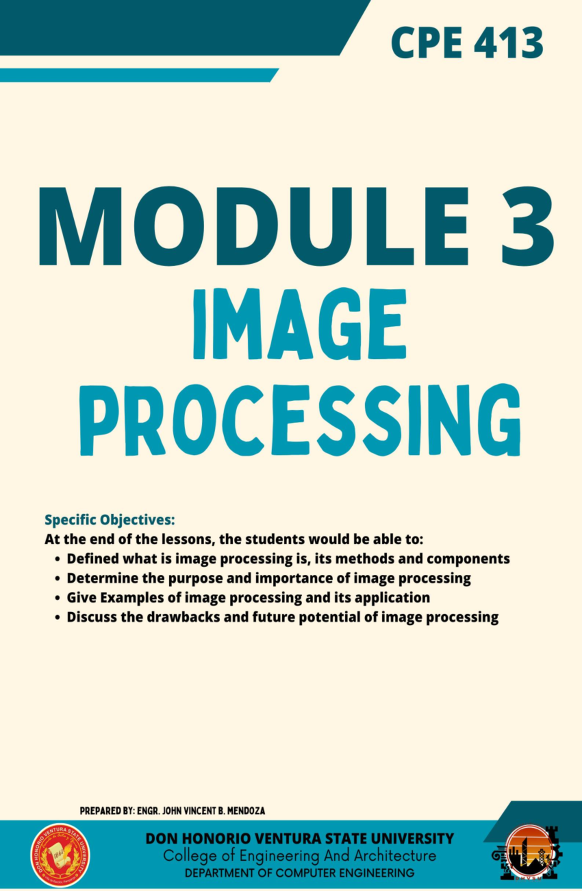 Module 3 CPE 413 - Emerging Technologies - o Tele vis i on Im a ges. In an analog television ...