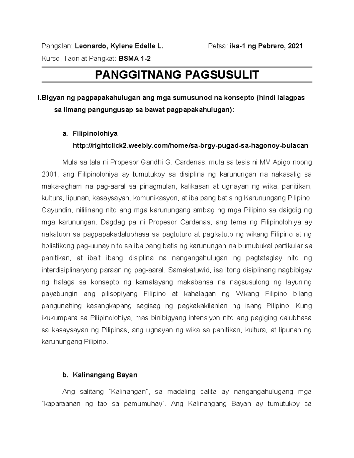 Pdfcoffee - Paano mo maitatampok ang iyong pagka-Pilipino batay sa ...