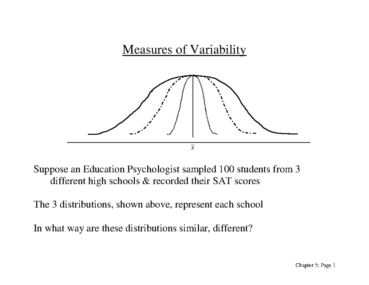 Measures of Variability - Measures of Variability x Suppose an ...