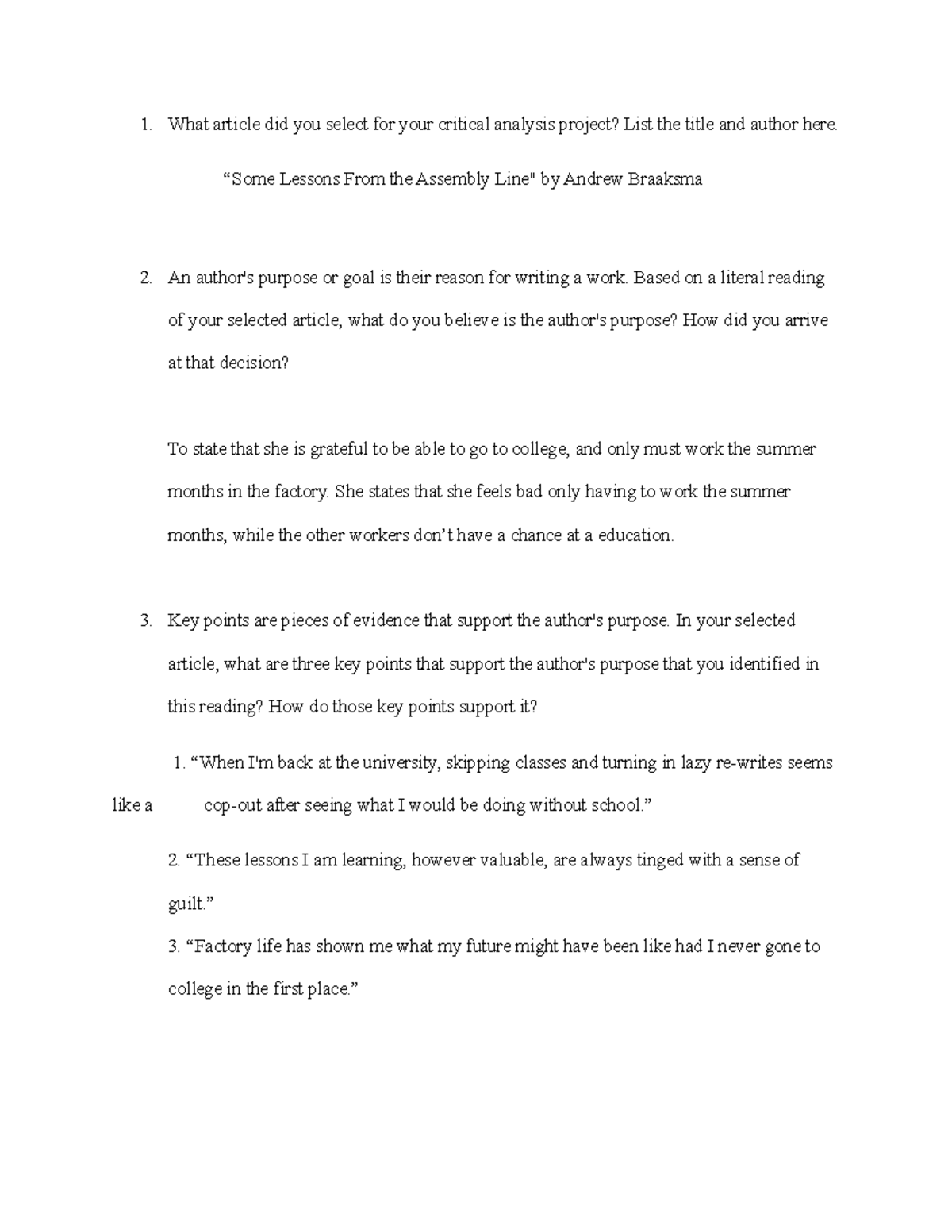 Eng writting notes week 1 - What article did you select for your ...