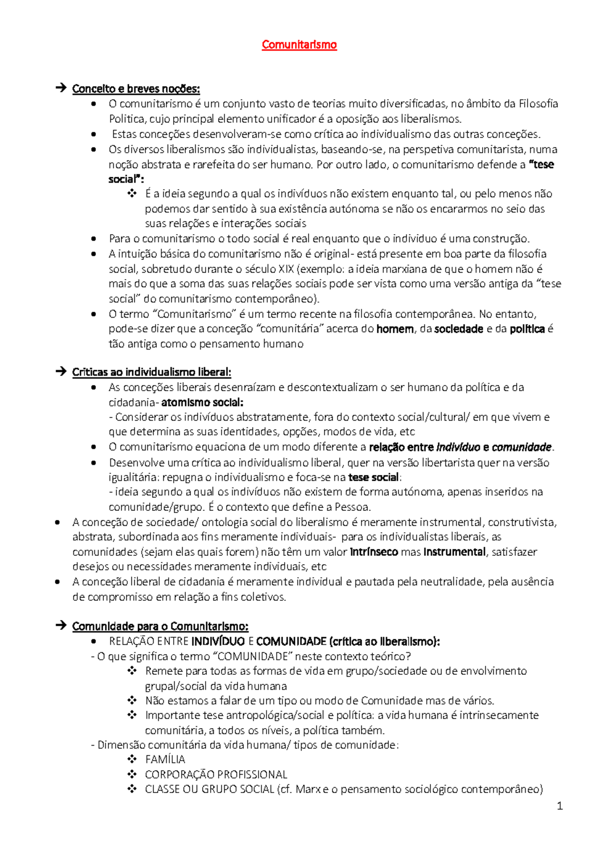 Comunitarismo - Comunitarismo è Conceito e breves noções: - O ...