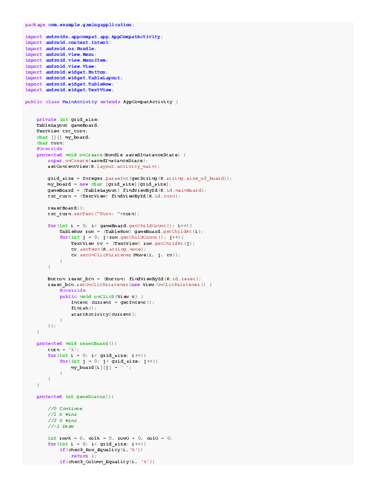 Exp - 8 Game Mad - Mobile app Development - package com.example; import androidx.appcompat.app ...
