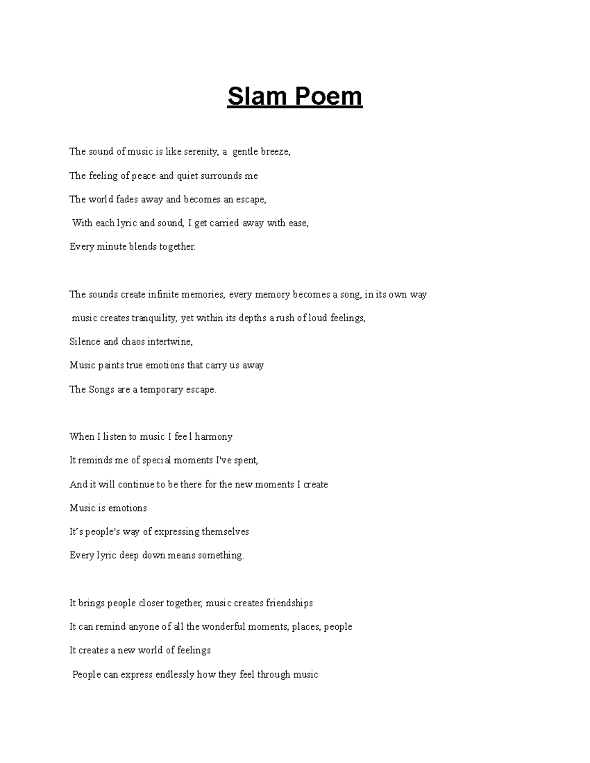 Slam Poem - hiiiiiiidbiwbdibwidbiwbd - Slam Poem The sound of music is ...