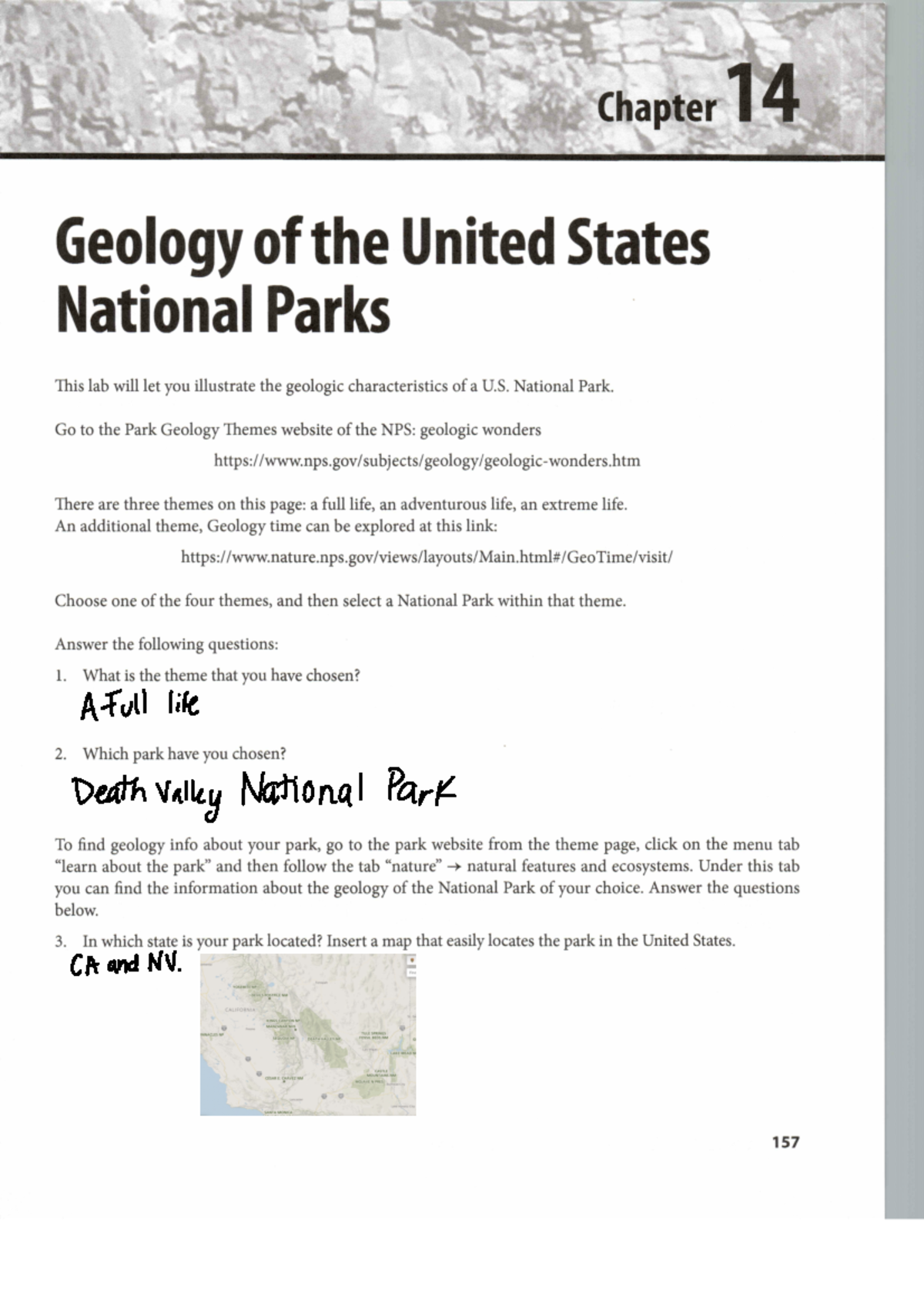 45911143 - Lab - GEOL 101 - A Full life Death Valley National Park ...