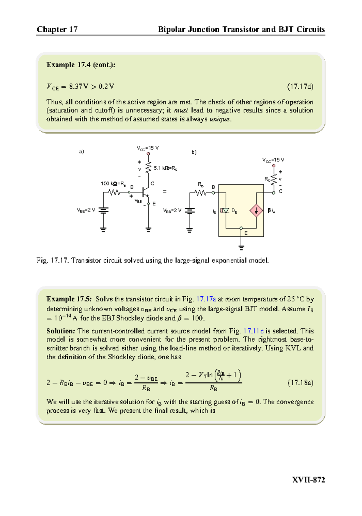 Practical Electrical Engineering-295 - Example 17 (cont.): V CE ¼ 8 :37 V > 0 :2 V ð 17 :17dÞ ...