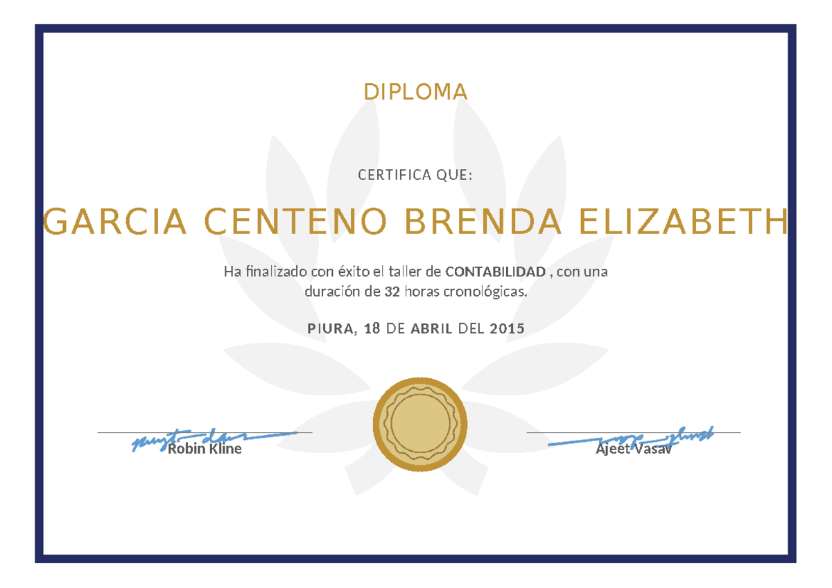 Diplomas 03 - Dayana Salazar Cehua - CERTIFICA QUE: GARCIA CENTENO ...