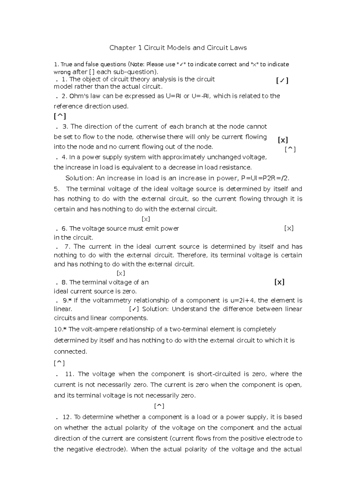 Chapter 1 Circuit Models and Circuit Laws - ． 1. The object of circuit ...
