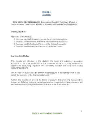 BSA-1A Module 1- Introduction to Accounting - MODULE 1: INTRODUCTION TO ...