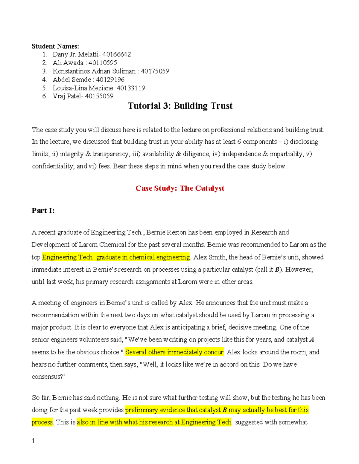 Tutorial 3 coen 243 practice - Student Names: 1. Dany Jr. Melatti- 40166642 2. Ali Awada ...