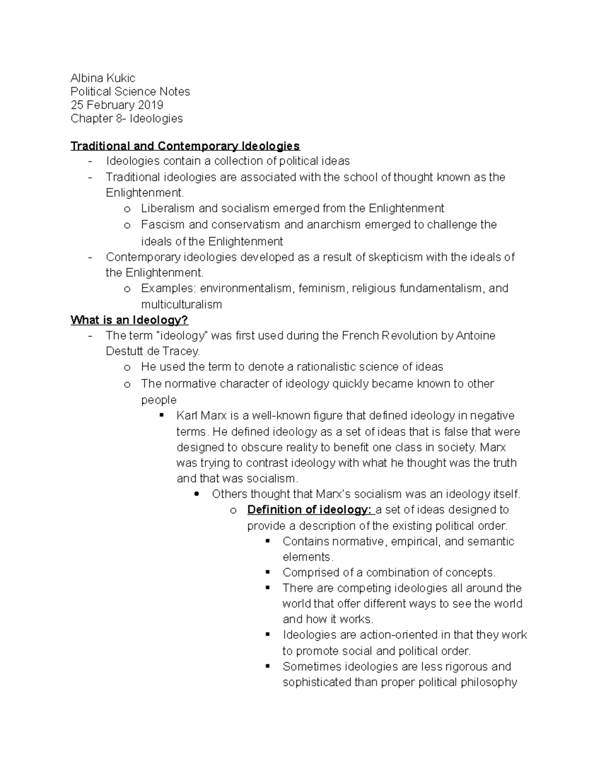 Political Science Notes 2 - Albina Kukic Political Science Notes 25 ...