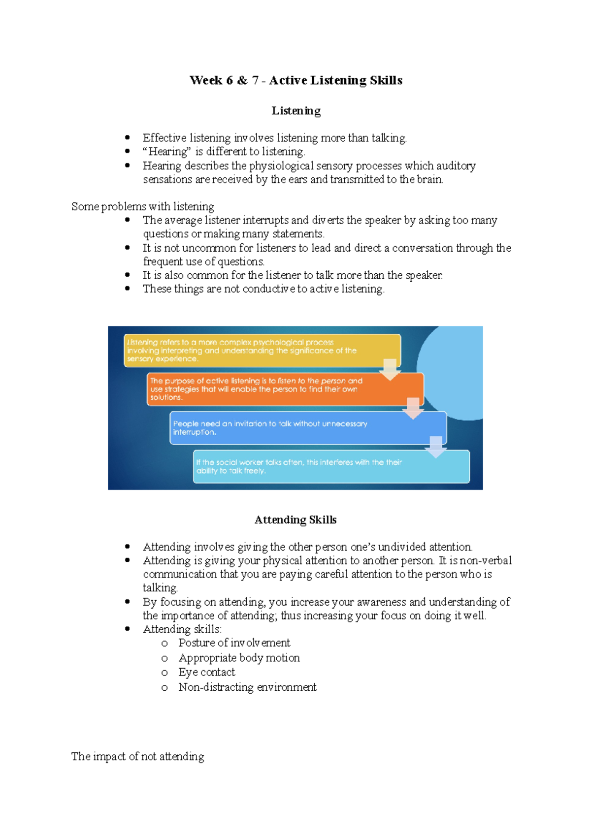 Active listening skills - Week 6 & 7 - Active Listening Skills ...