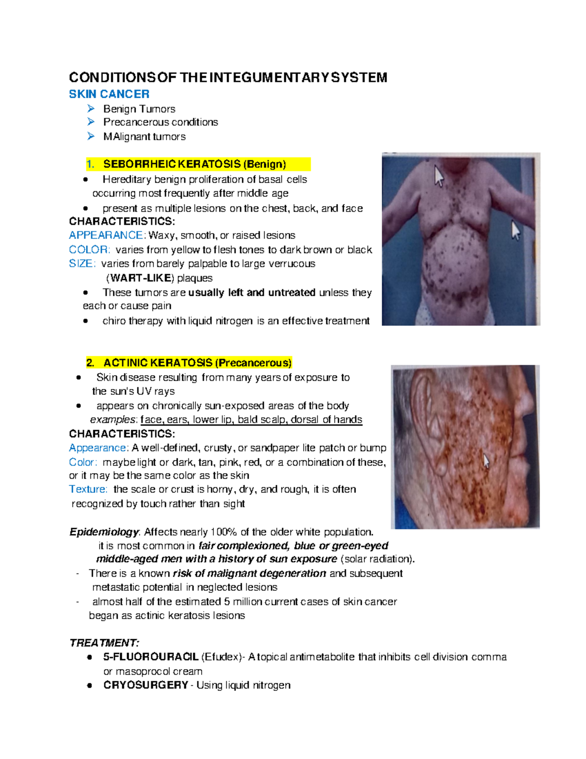 Conditions OF THE Integumentary System 2 - CONDITIONS OF THE ...
