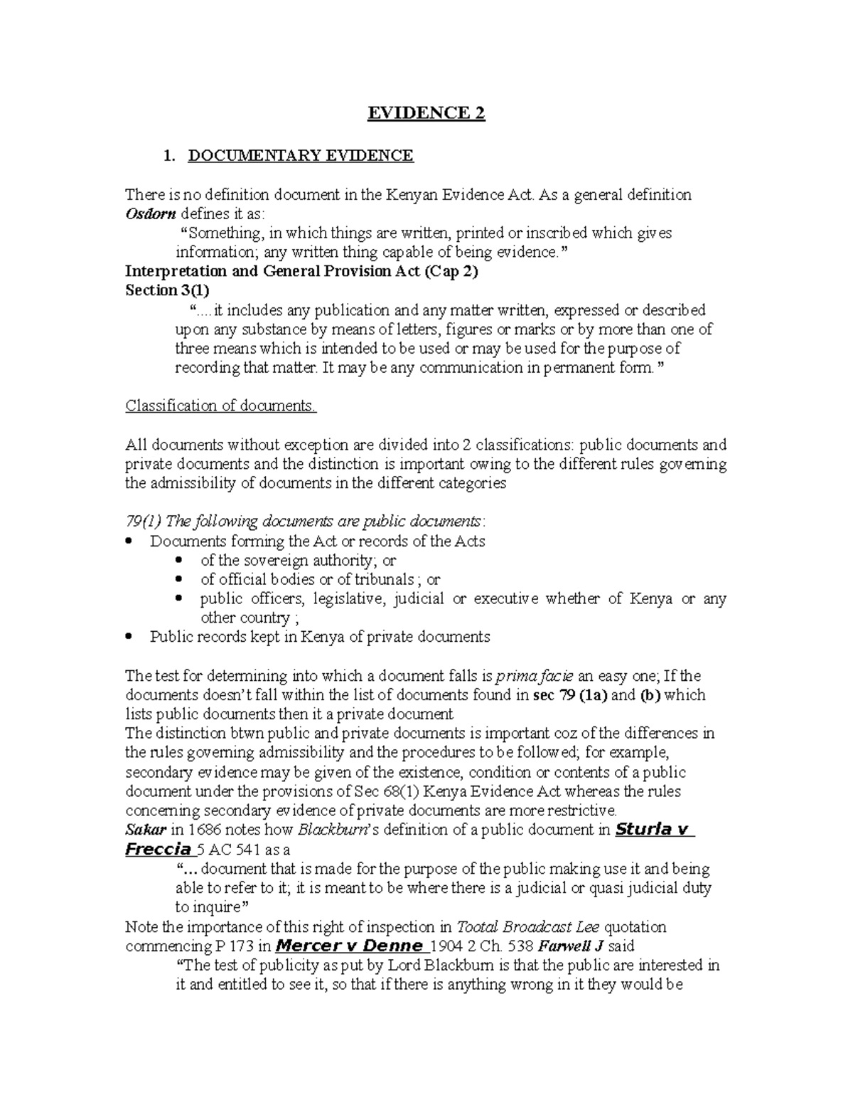 Documentary Evidence+Illegally Obtained Evidence - EVIDENCE 2 1 ...