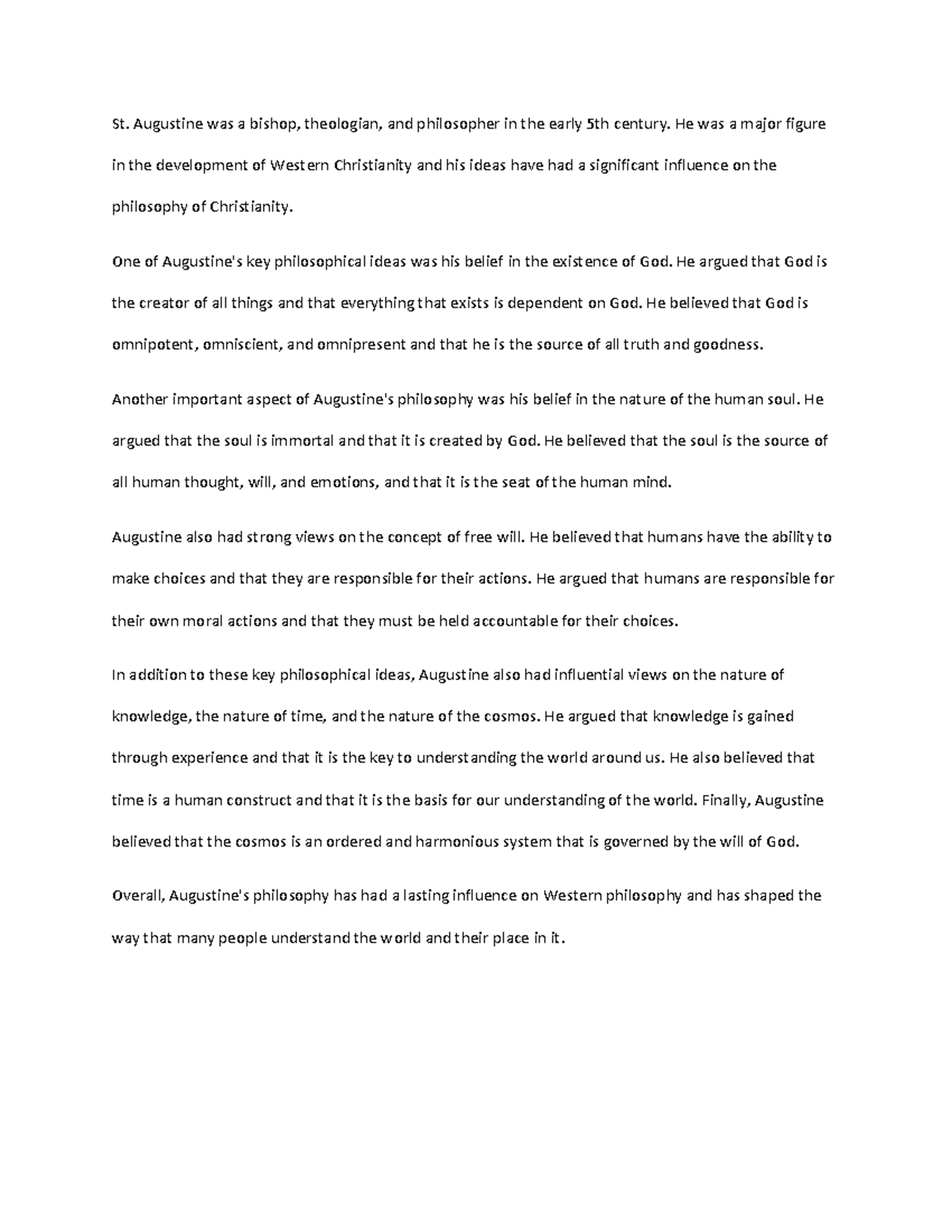 Augustine- Overview of - St. Augustine was a bishop, theologian, and ...