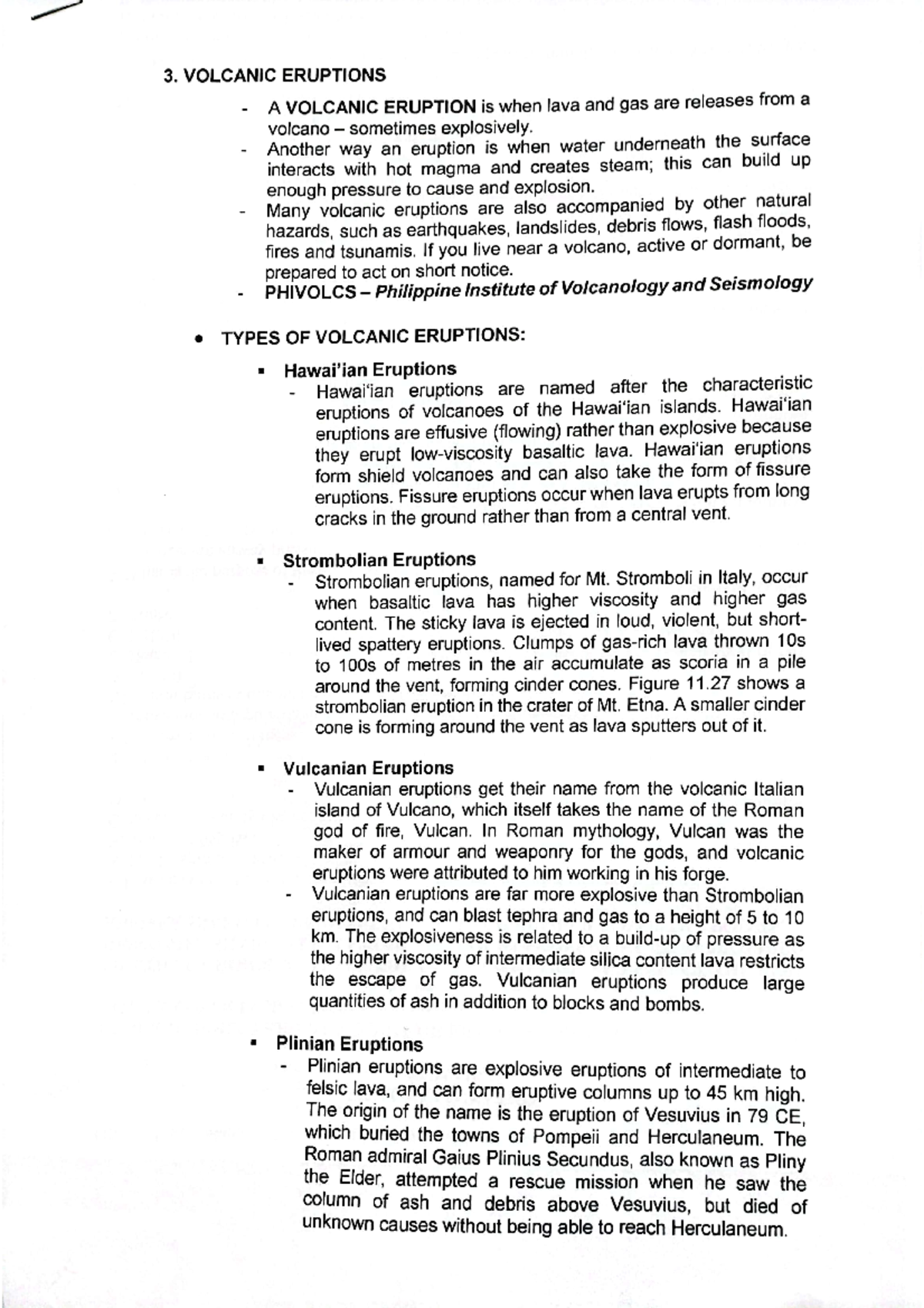 Group 2- Volcano - Notes - BS in Nursing - Studocu