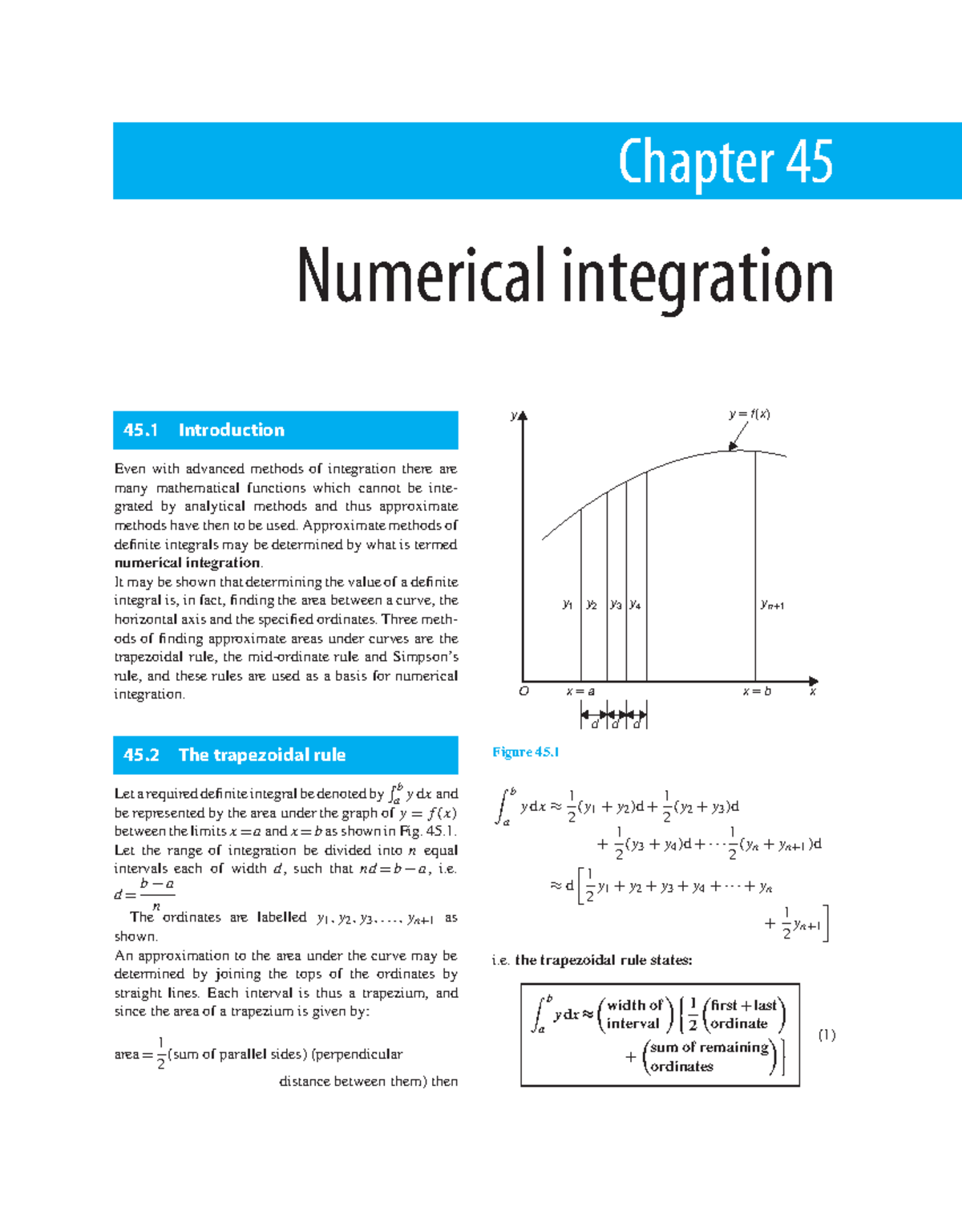 Numerical Integration - Chapter 45 Numerical integration 45 Introduction Even with advanced ...