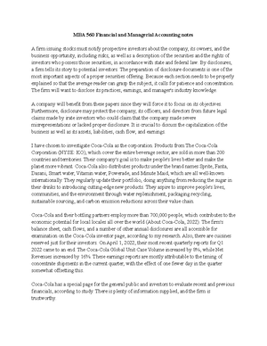 MBA 560 Week 1 disucssion - MBA 560 Week 1 discussion The senior ...