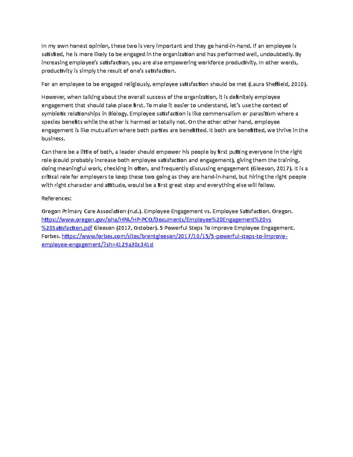 Weekly Discussion 5 - In my own honest opinion, these two is very ...