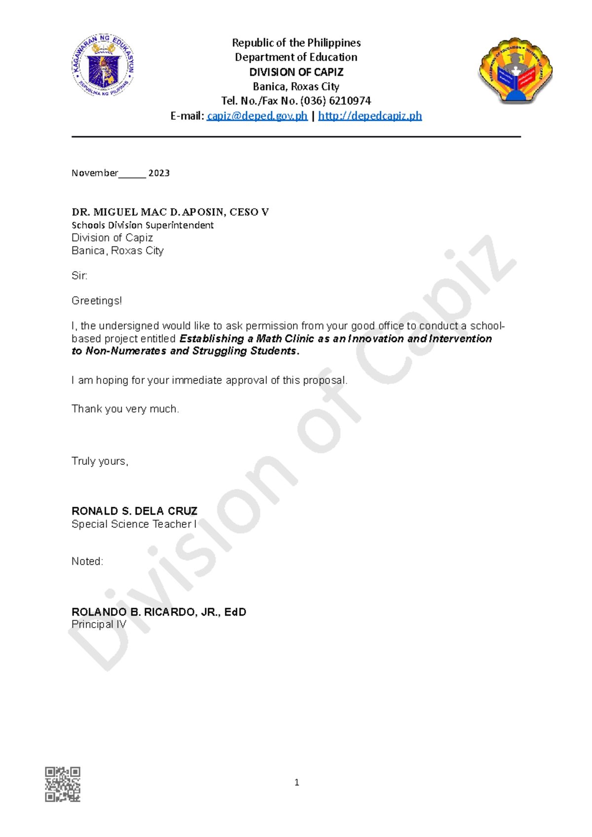 Math-Clinic-Innovation - Department of Education DIVISION OF CAPIZ ...