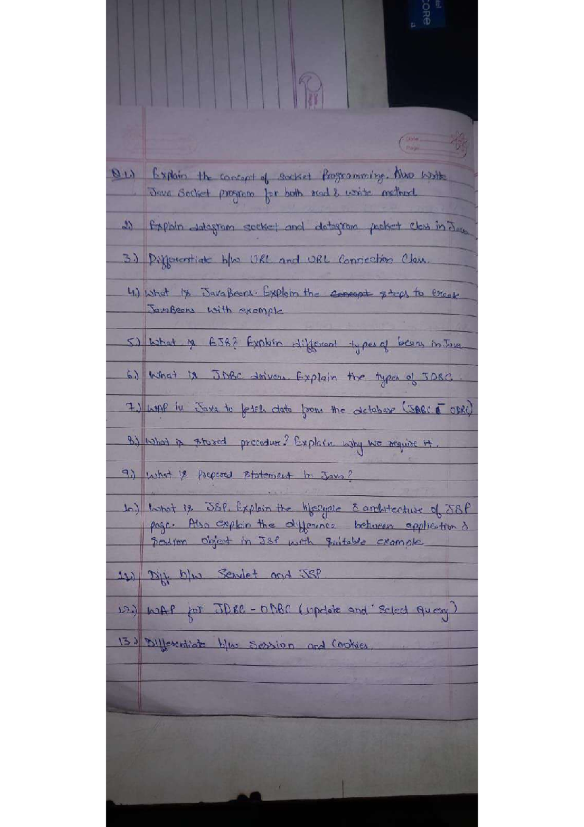 WT Important Questions - Date Page the (1.).) Explain the concept of ...