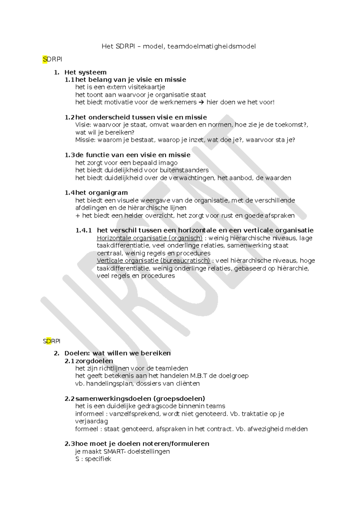 SDRPI. teamdoelmatigheidsmodel - Het SDRPI – model ...